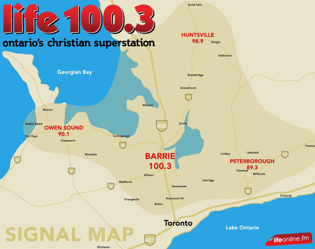Signal Map - Life 100.3